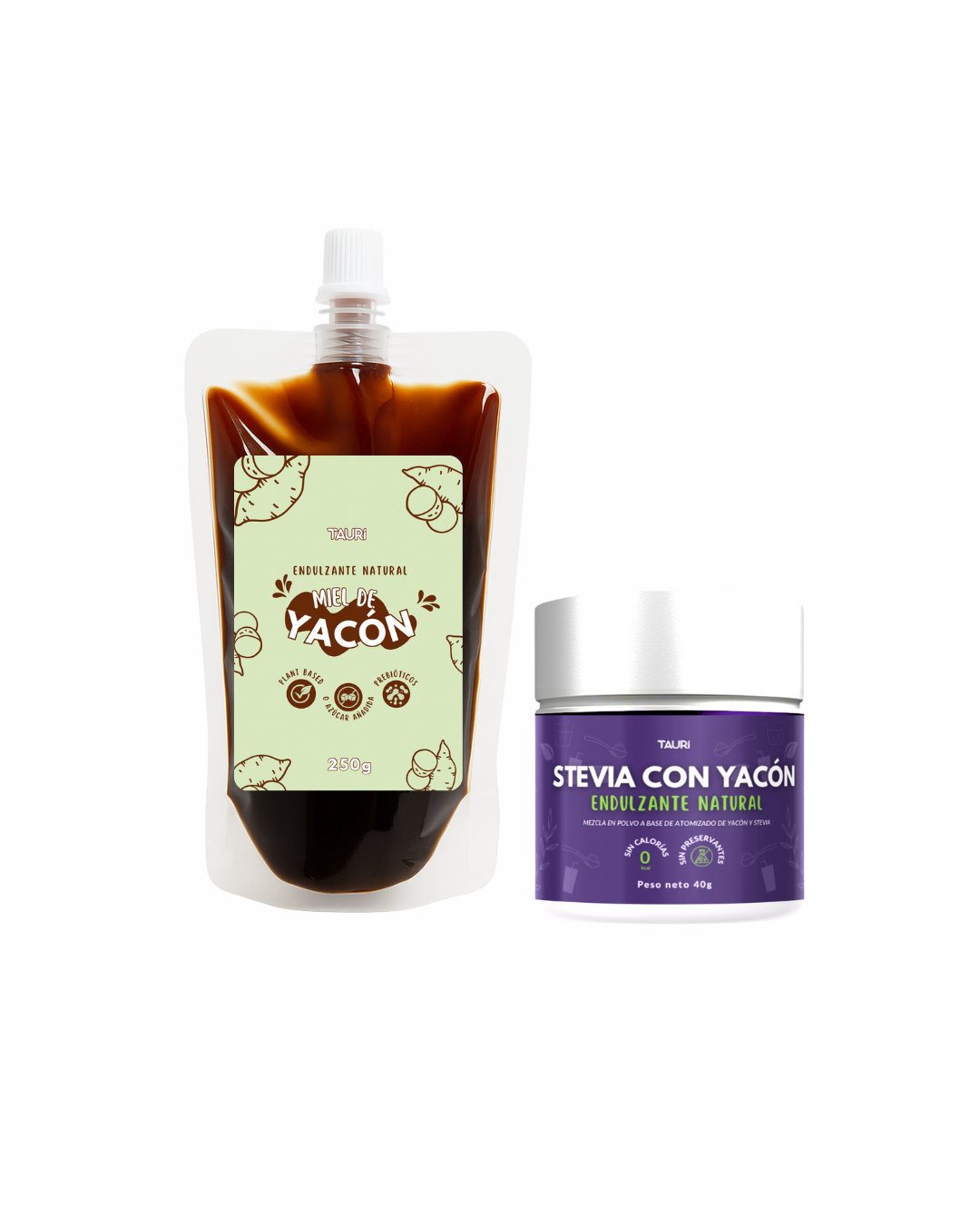 STEVIA CON YACÓN 40g + MIEL DE YACÓN 250g – Tauri Superfoods